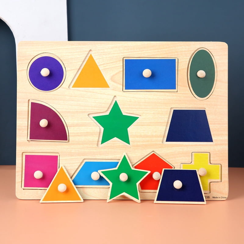 JASGARDE Wooden Peg Puzzle for Toddlers 1 2 3 4 Years Old, Montessori ...