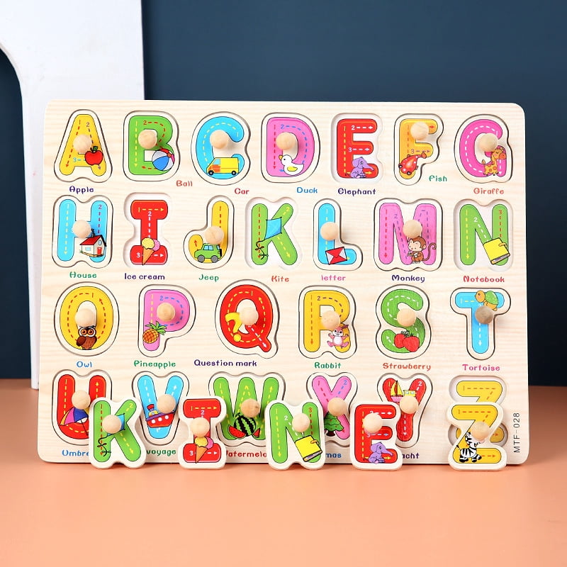JASGARDE Wooden Peg Puzzle for Toddlers 1 2 3 4 Years Old, Montessori ...