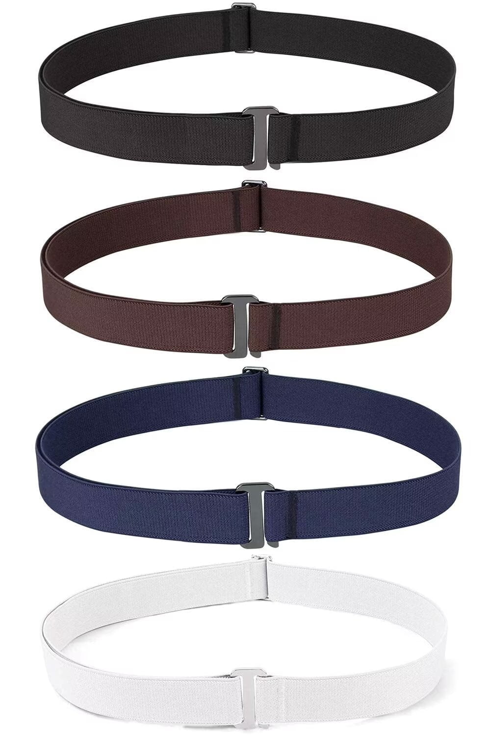 JASGOOD No Show Elastic Belt, Adjustable Flat Buckle, Stretch Waist ...