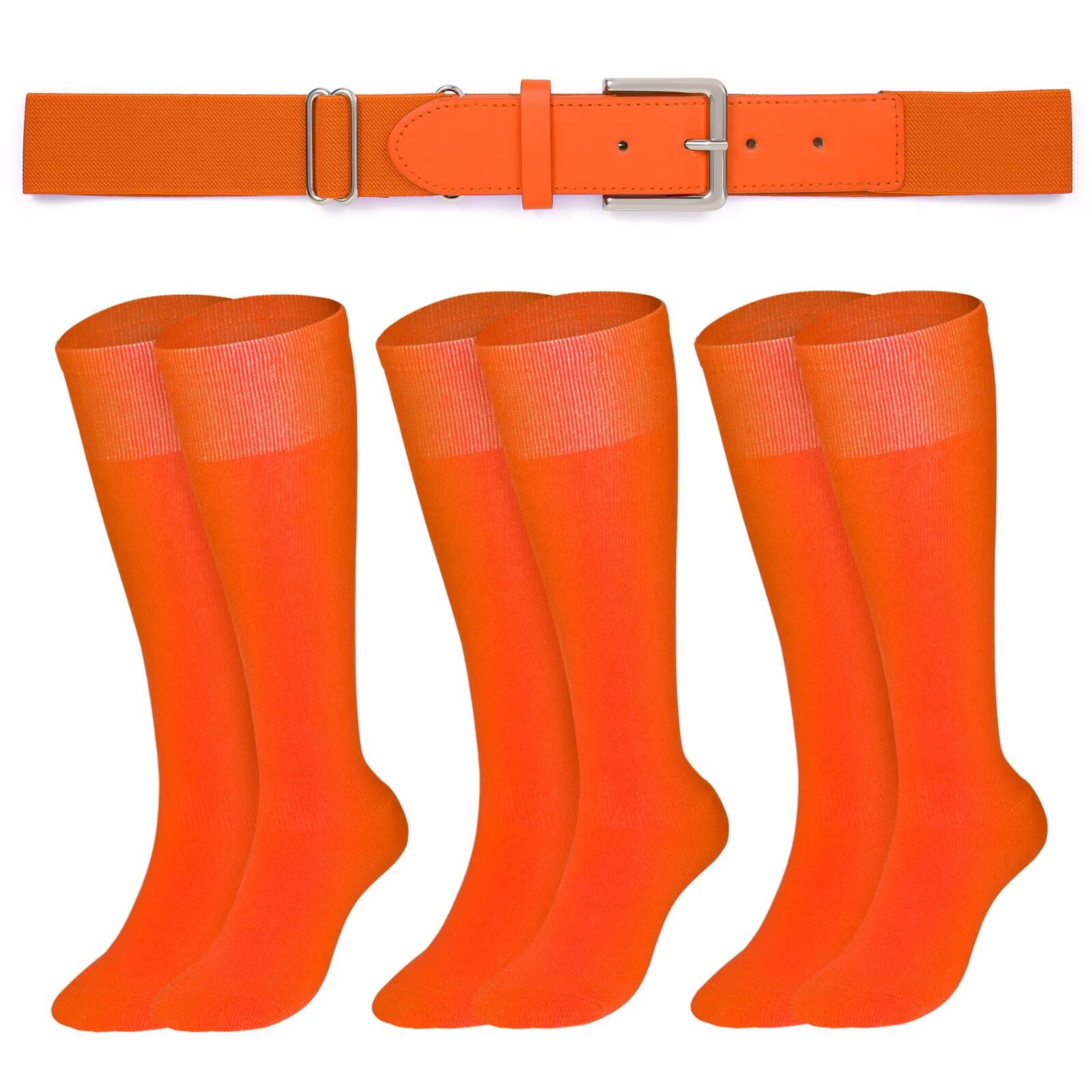 JASGOOD Baseball Belt and Socks Combo Set 3 Pairs of Softball Socks and ...