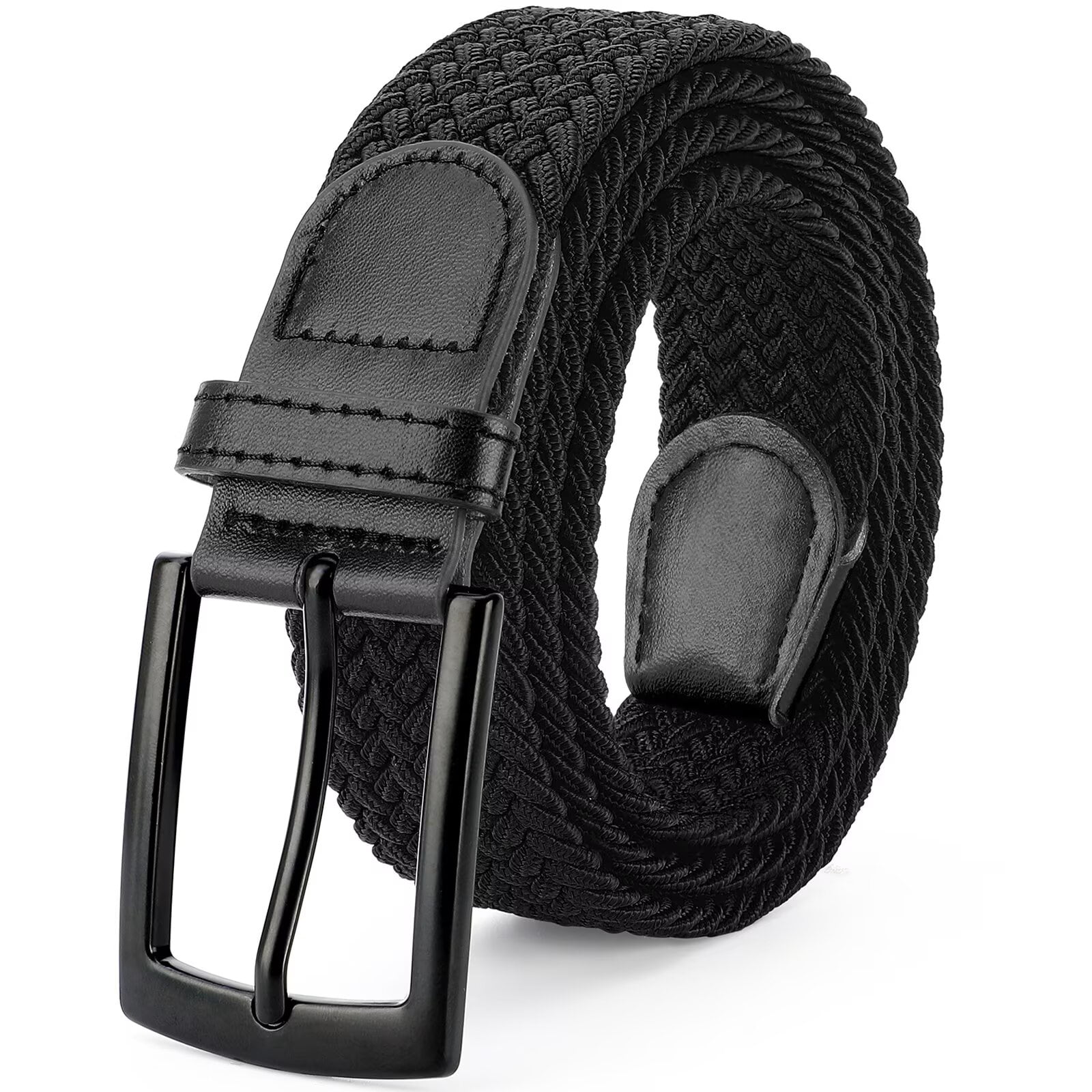 JASGOOD Big and Tall Belts for Men Casual Stretch Woven Belts Elastic ...