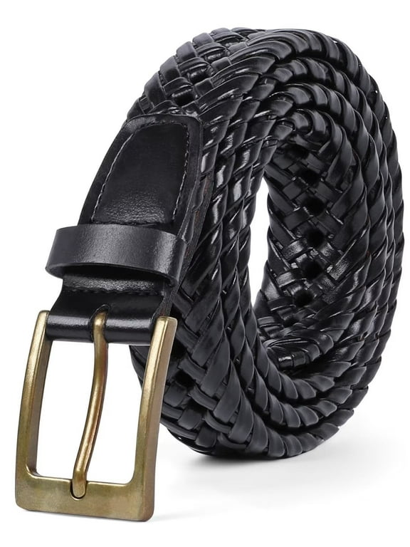 Wrangler® Men's and Big Men's Genuine Leather Braided Belt, Sizes 32-52 ...