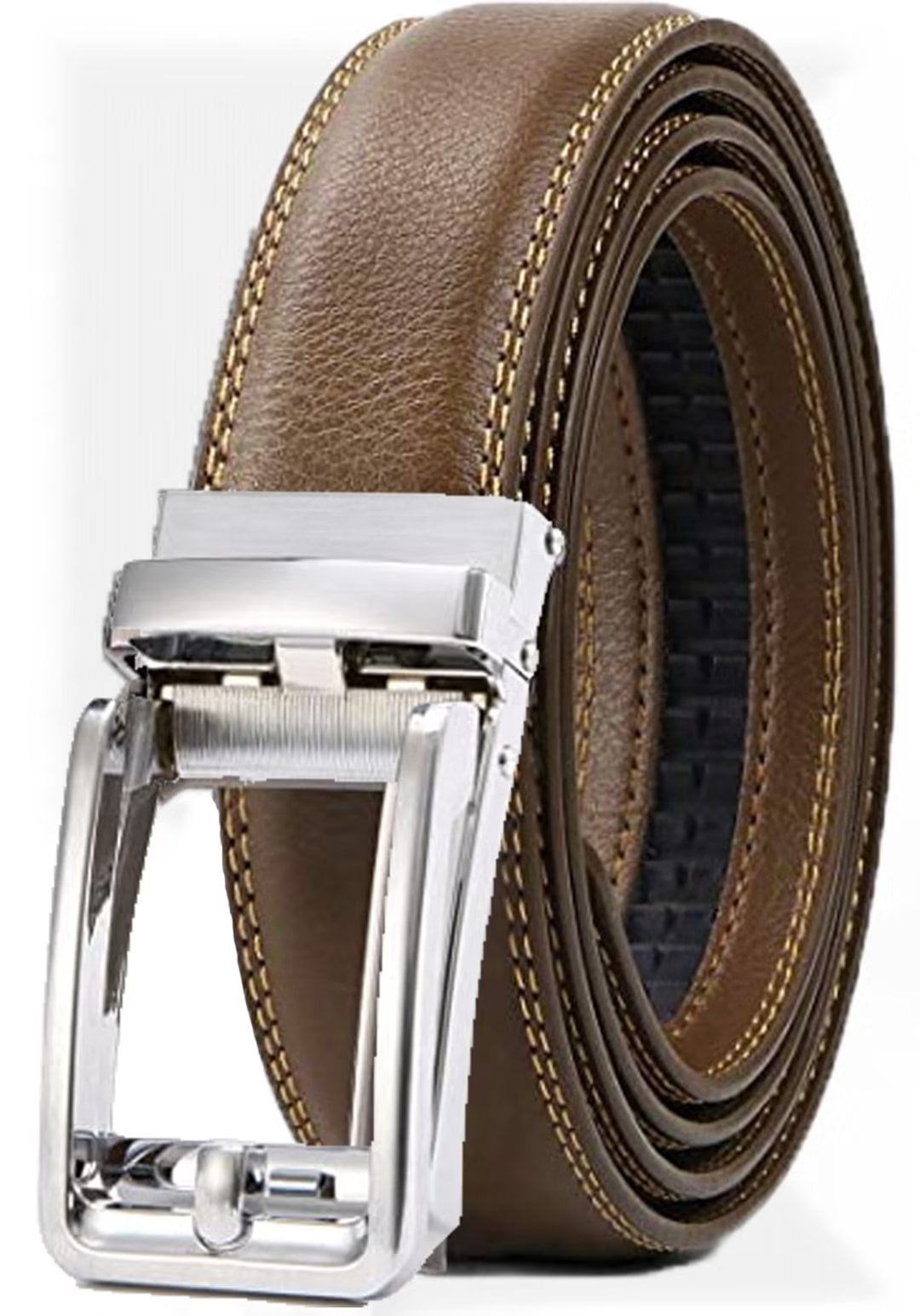 JASGOOD Click Belts for Men Leather Ratchet Dress Belt,Brown - Walmart.com