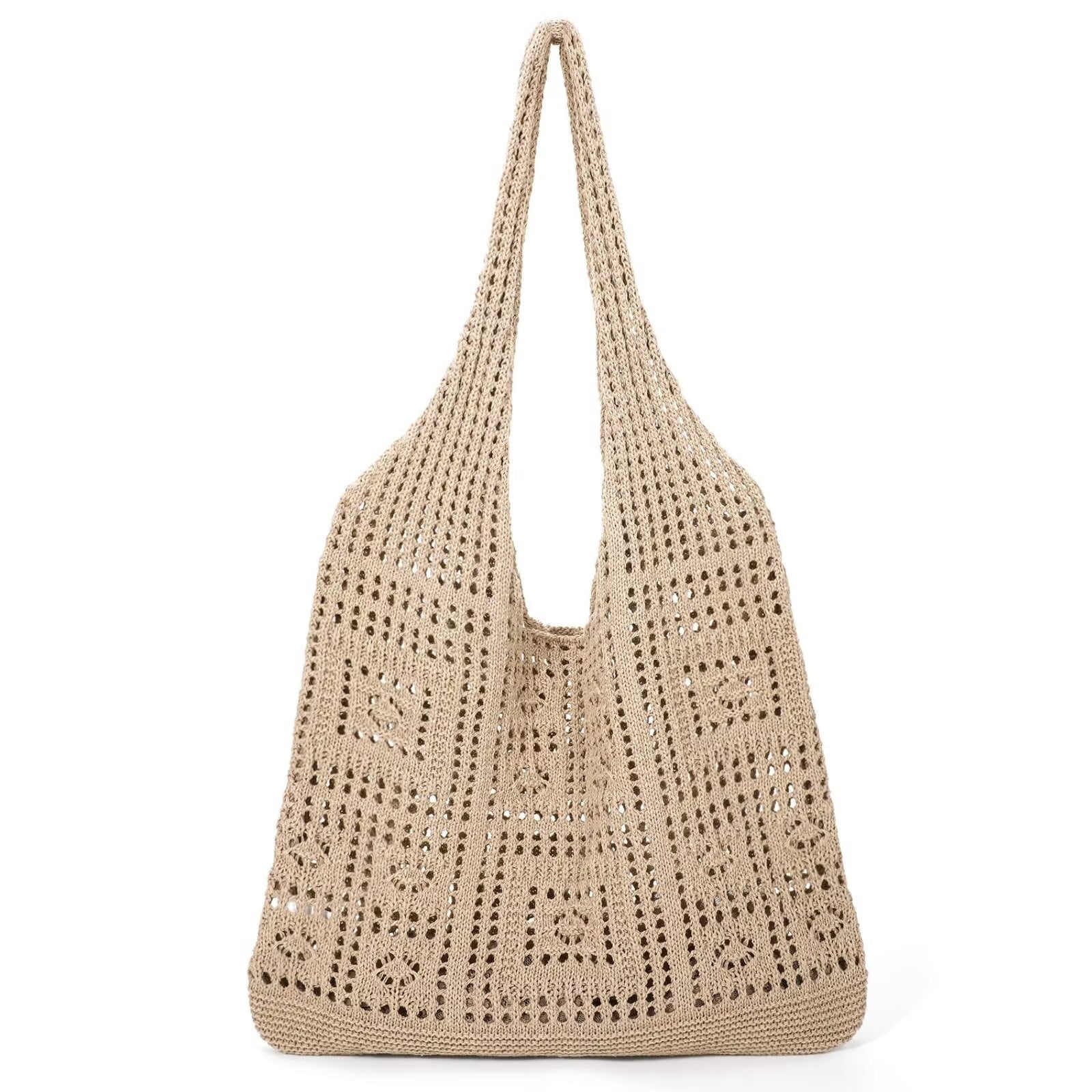 JASGOOD Crochet Mesh Beach Tote Bag Summer Vacation Aesthetic Shoulder ...