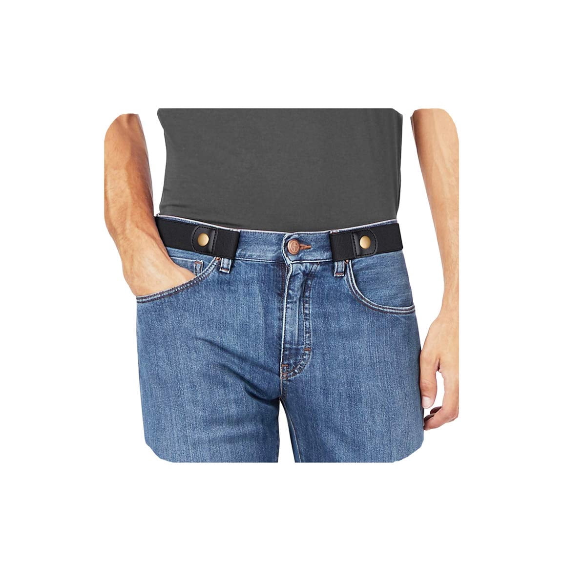 JASGOOD Elastic Belts for Men No Buckle Stretch Belt for Jeans Pants ...