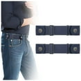 JASGOOD No Buckle Elastic Belts for Men Women, Adjustable Invisible Side Belt, 2 Pack, Blue ...
