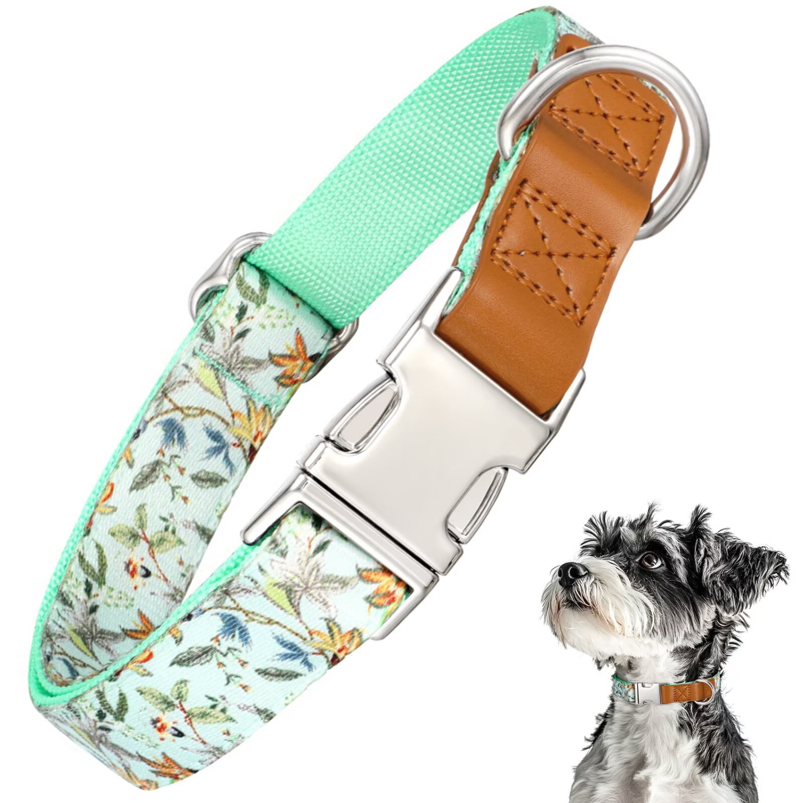 JASGOOD Floral Dog Collor with Quickly Release Metal Buckle Adjustable ...