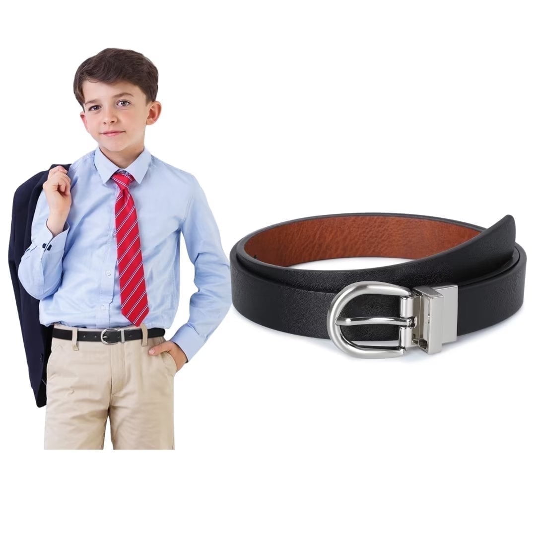 JASGOOD Kids Belts, Reversible Leather Belt for Boys, School Uniform ...