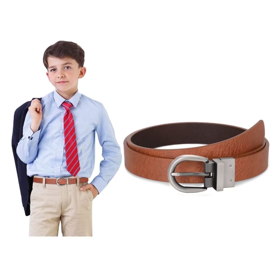 JASGOOD Kids Leather Belts for Boys Reversible Belt for Boys School ...
