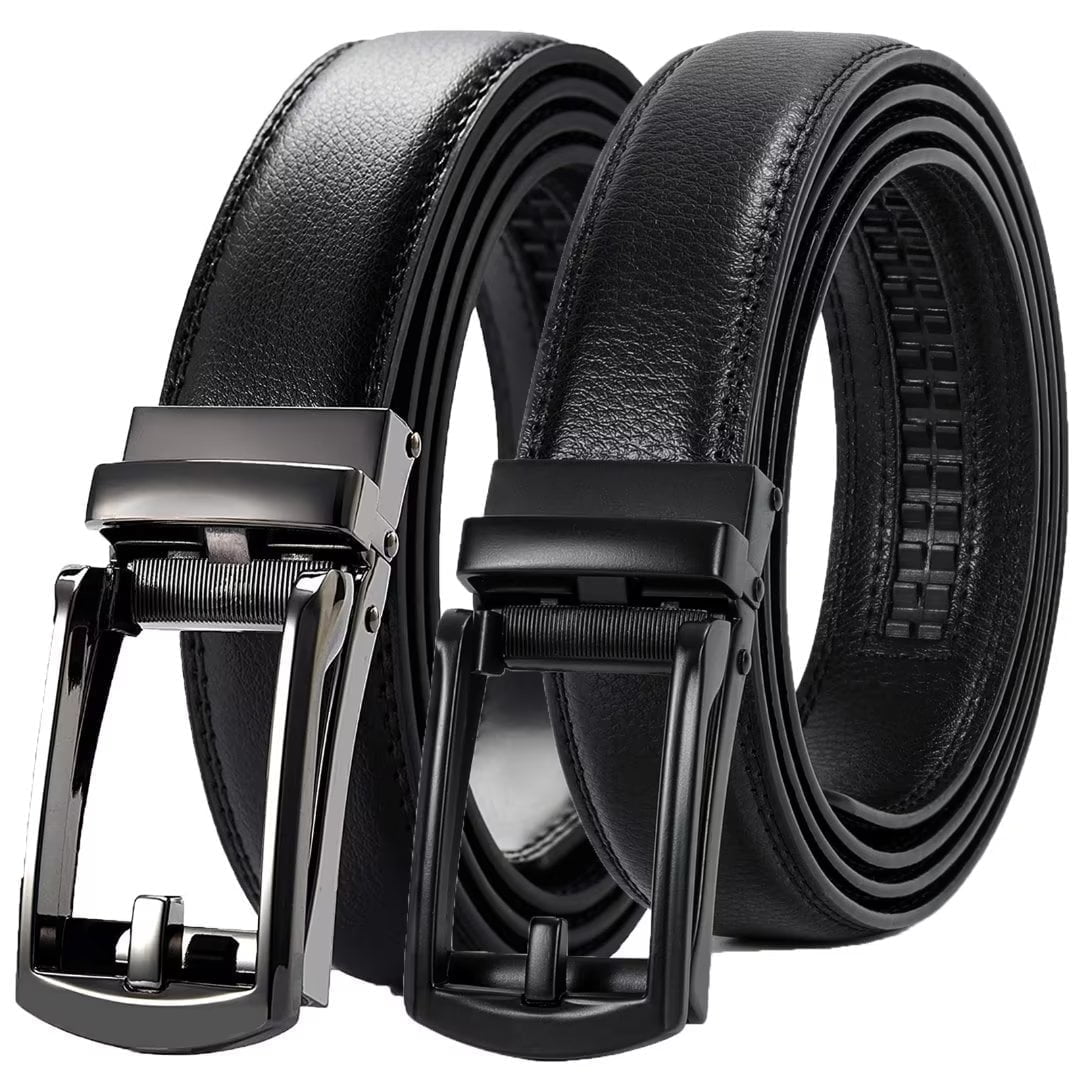JASGOOD Men's Ratchet Belts Leather Click Belt for Men 2 Pack - Walmart.com