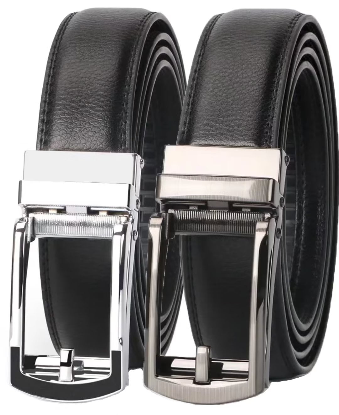 JASGOOD Men's Ratchet Belts Leather Click Belt for Men 2 Pack - Walmart.com