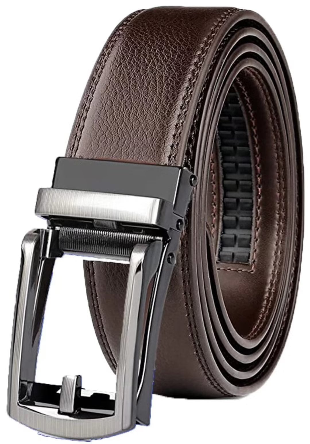 JASGOOD Men's Ratchet Belts Leather Click Belt for Men,Coffee - Walmart.com