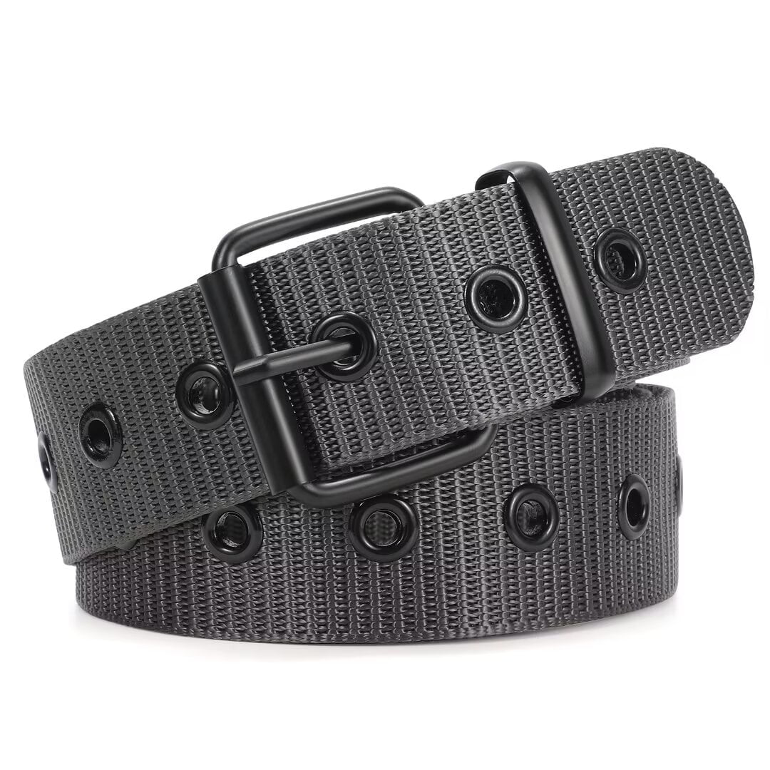 JASGOOD Nylon Belts for Men Gray Grommet Belt, Men Web Belt for Jeans ...