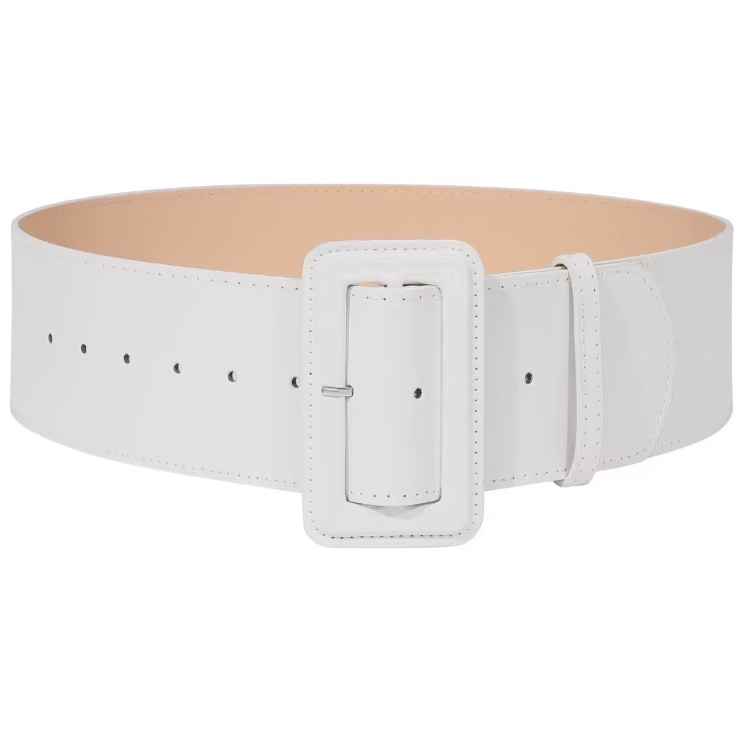 Jasgood Plus Size Women Wide Belts Fashion Patent Leather Waist Belt