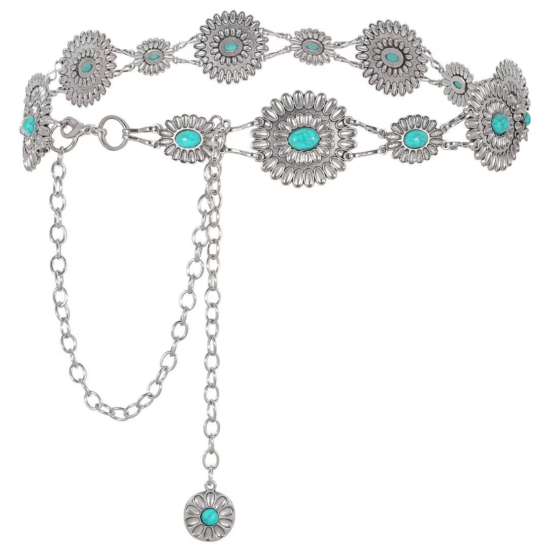 Jasgood Western Chain Belt For Women Cowgirl Waist Belts For Dresses Jeans
