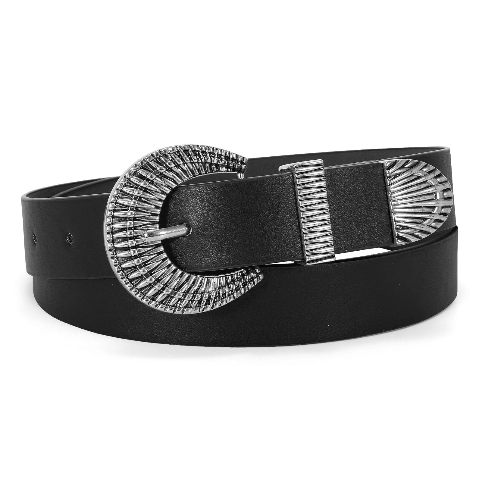 JASGOOD Western Leather Belt for Women Vintage Design Buckle Waist Belt ...