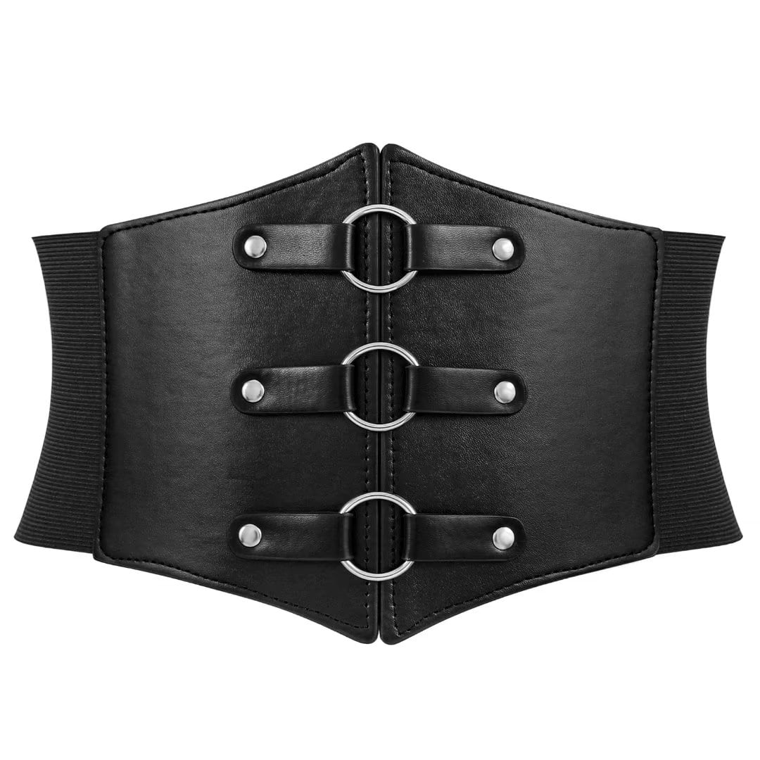 Jasgood Women Corset Belts Wide Elastic Waspie Black Waist Belt For