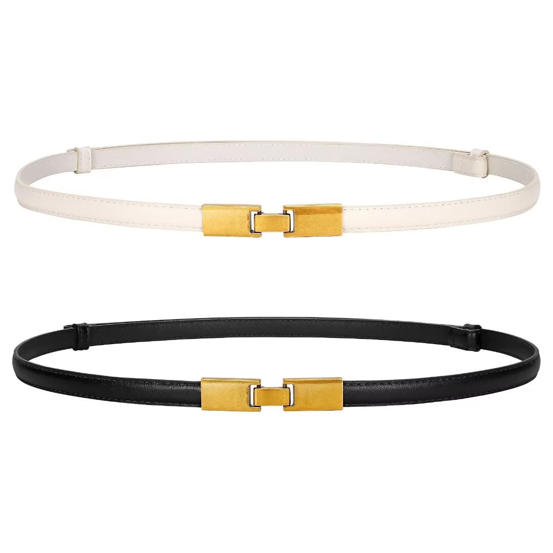 JASGOOD Women Skinny Belts Leather Thin Waist Belt for Dress Ladies ...