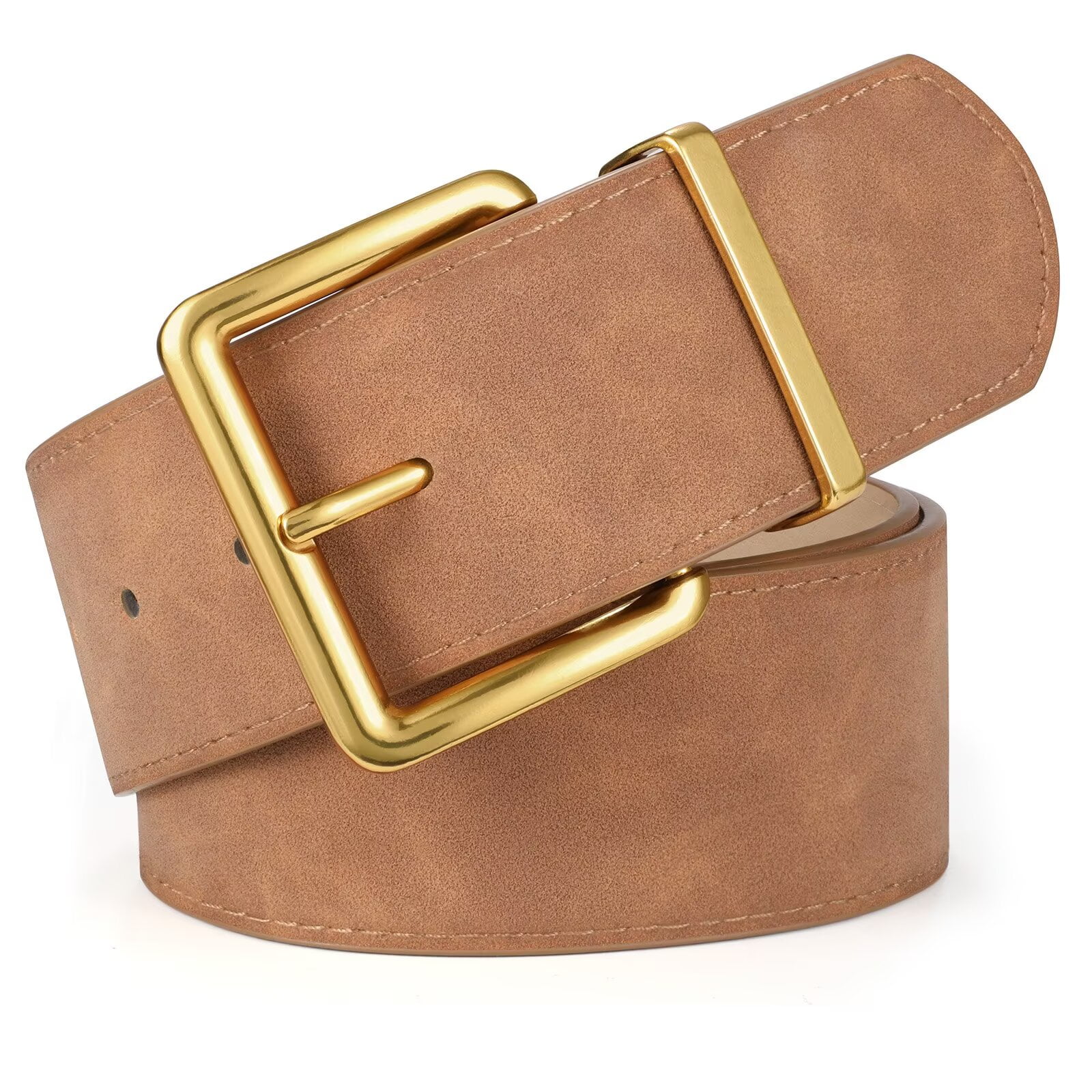 JASGOOD Women Wide Belt Fashion Suede Belt Ladies Thick Belts with Gold ...