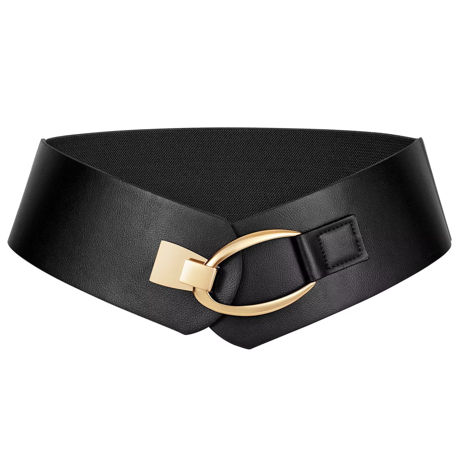 JASGOOD Women's Wide Elastic Belt Fashion Thick Waist Belt with Gold ...