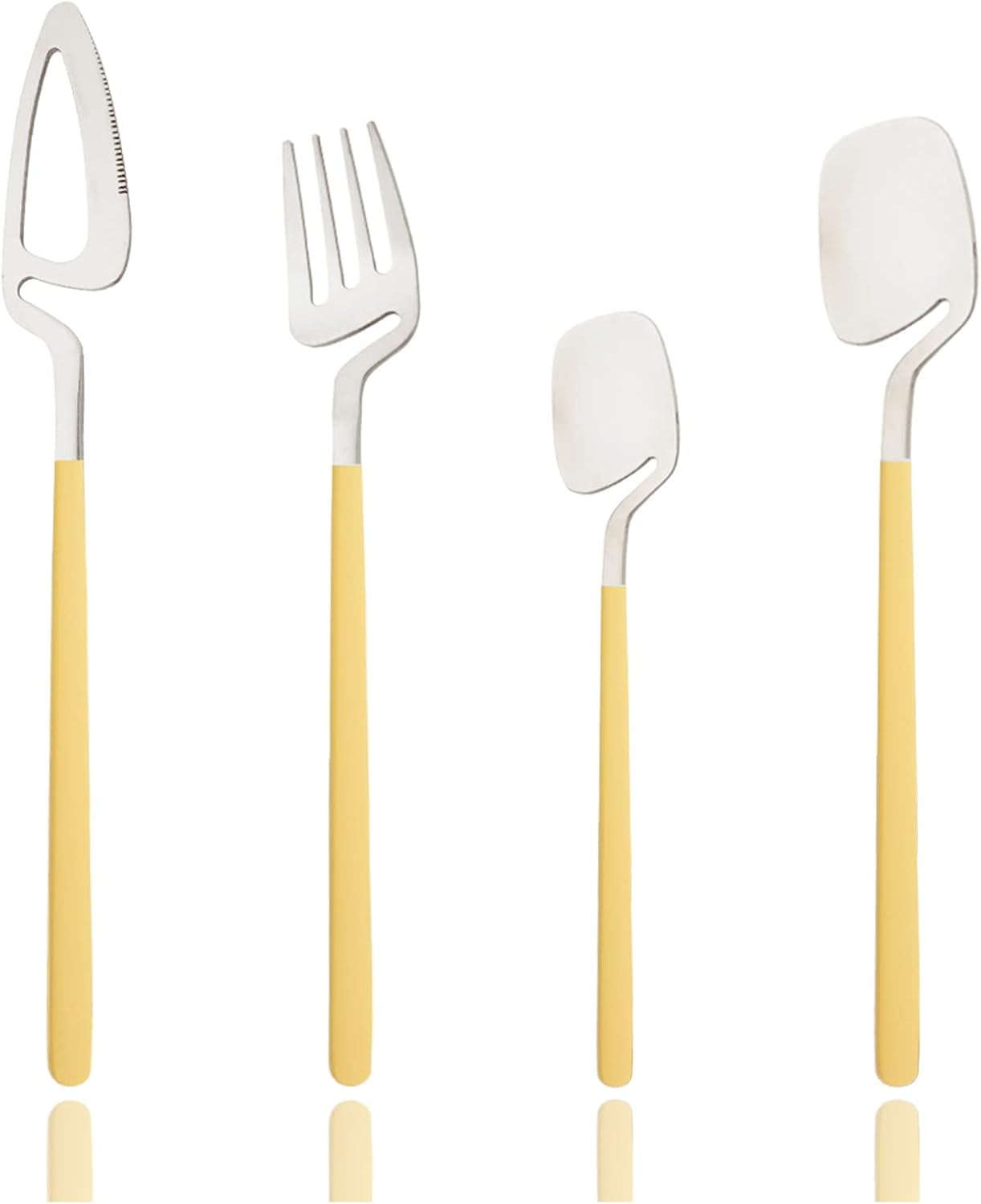 JASHII Hangable 24-Piece Silverware Set, Cute Macaron Color Satin ...