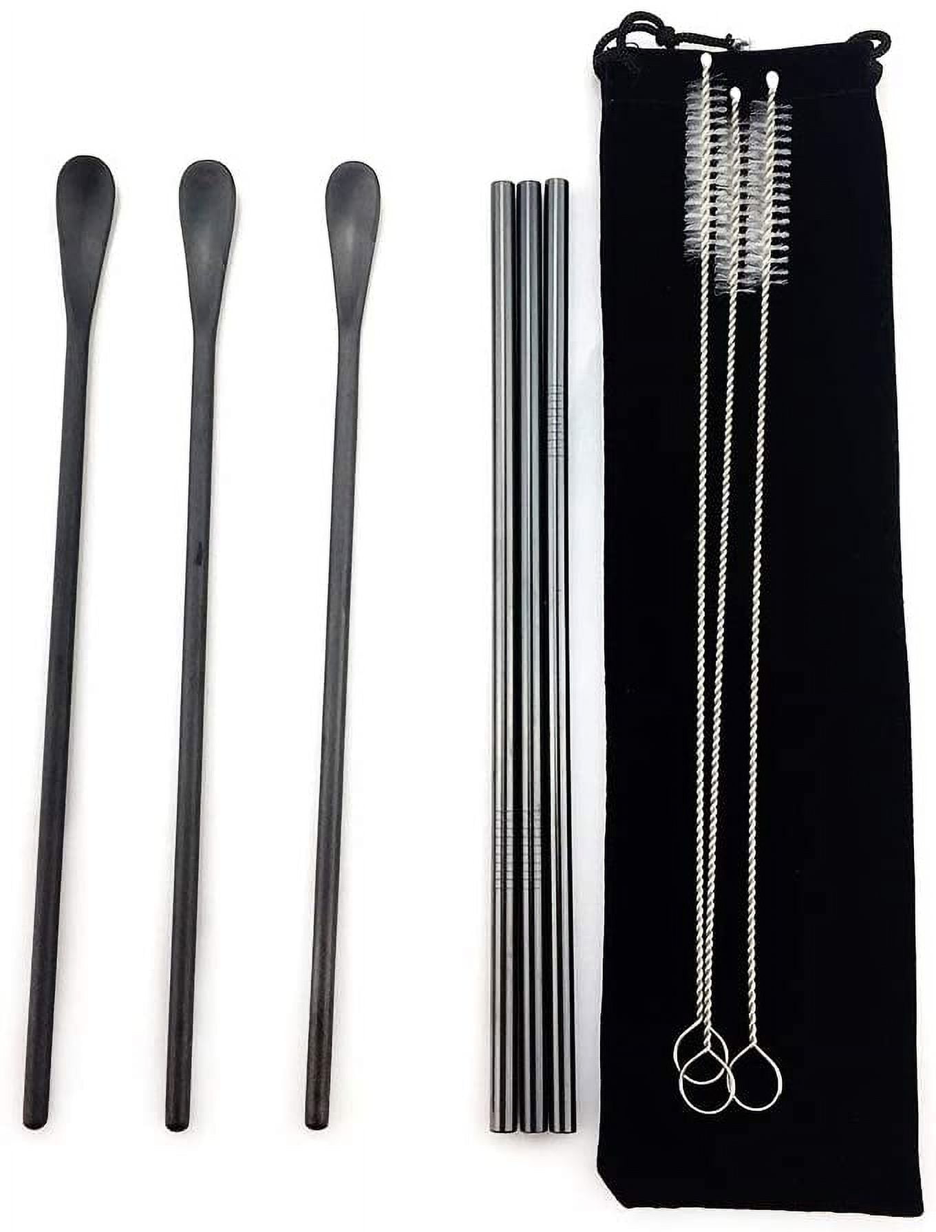 JASHII Matte Long Handle Spoon Cocktail Mixing Stirring Spoons Iced Tea ...