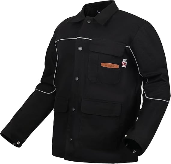 JASIC Welding Jacket 11 oz Cotton Flame Resistant(FR) Light weight Weld ...