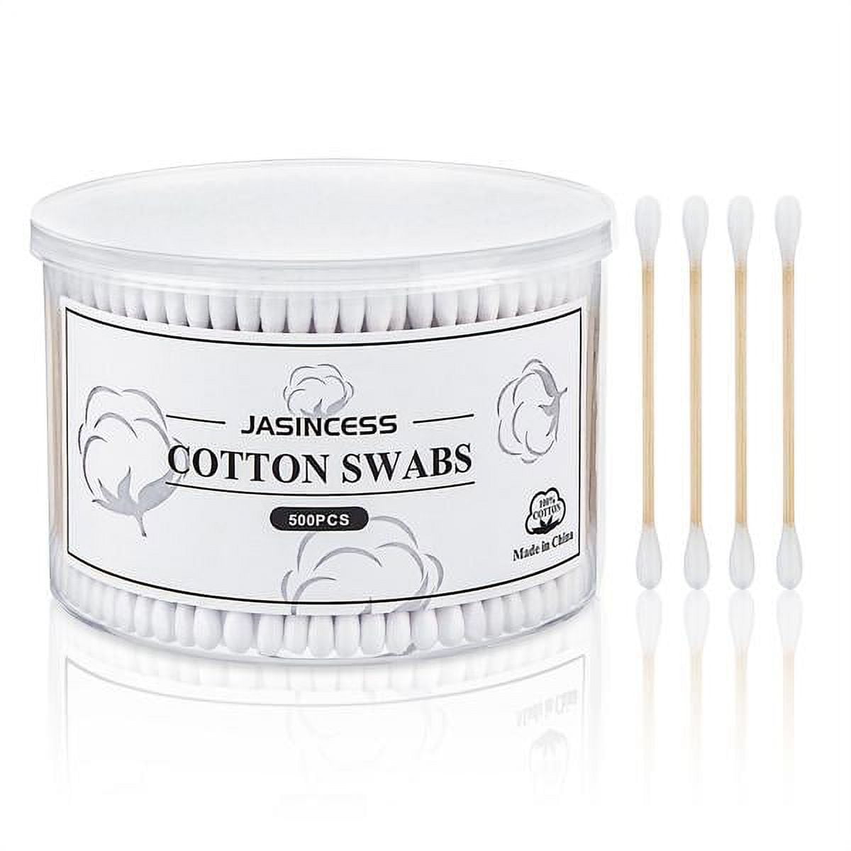 JASINCESS 500 Count Cotton Swabs with Strong Bamboo Sticks ...