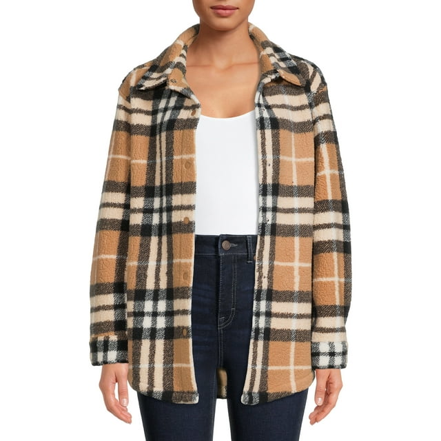 JASON MAXWELL Long Sleeve Relaxed Fit Plaid Fashion Jacket (Women's), 1 ...
