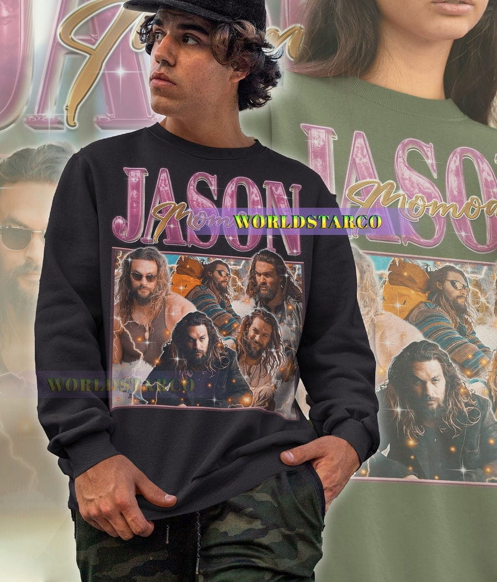 JASON MOMOA Sweatshirt, Jason Momoa Homage Sweatshirtter, Jason Momoa Fan, Jason Momoa ...