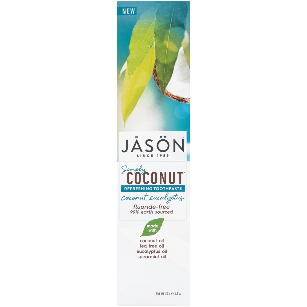 JASON Simply Coconut Refreshing Coconut Eucalyptus Toothpaste, 4.2 oz ...