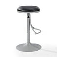 JASPER BACKLESS SWIVEL COUNTER STOOL IN PLATINUM WITH BLACK CUSHION ...