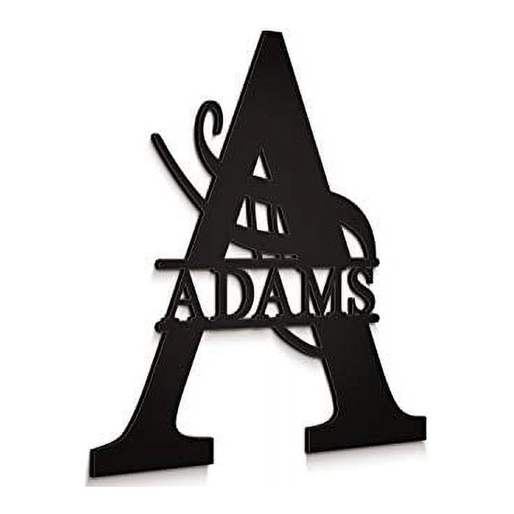 JASS GRAPHIX Adams 12" Black Aluminum Composite Monogrammed Sign Door ...