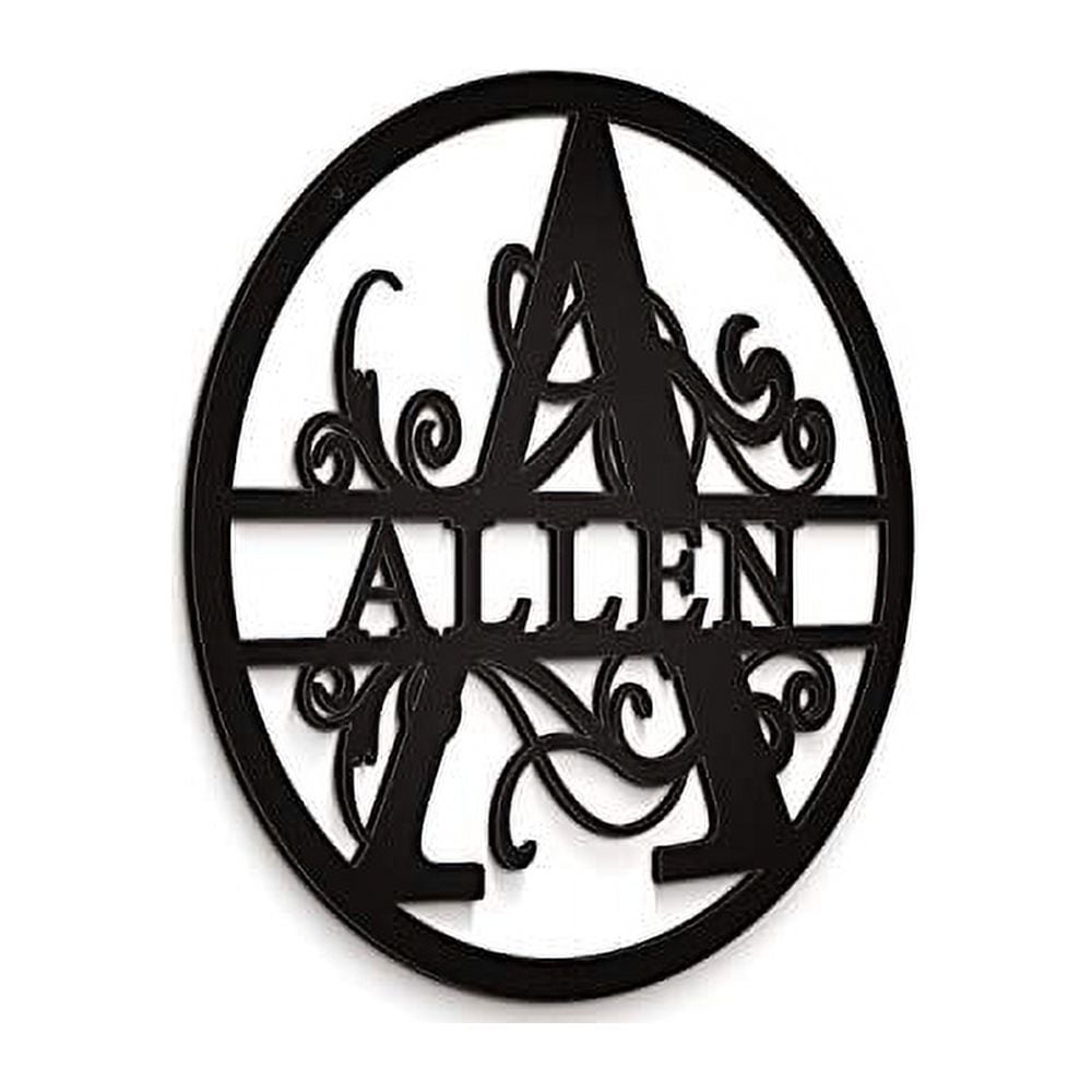 JASS GRAPHIX Allen 12" Circle Black Aluminum Composite Monogrammed Sign ...