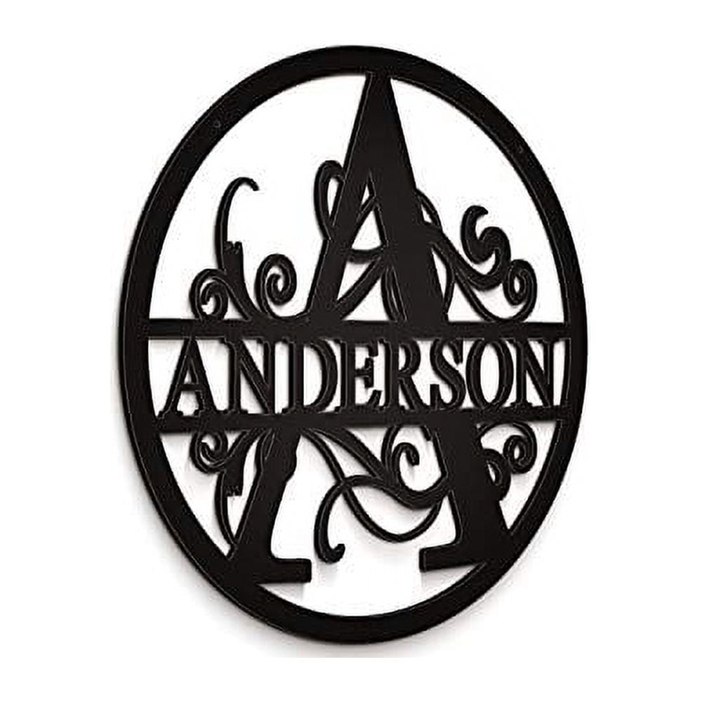 JASS GRAPHIX Anderson 12" Circle Black Aluminum Composite Monogrammed ...
