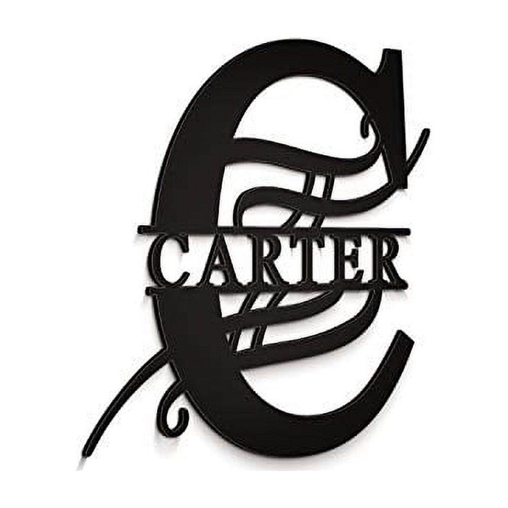 JASS GRAPHIX Carter 12" Black Aluminum Composite Monogrammed Sign Door ...