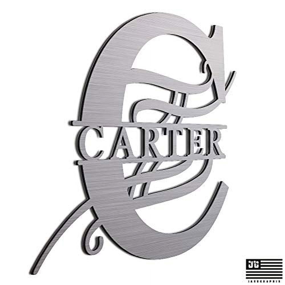 JASS GRAPHIX Carter 12" Brushed Aluminum Monogrammed Sign Door Wall ...