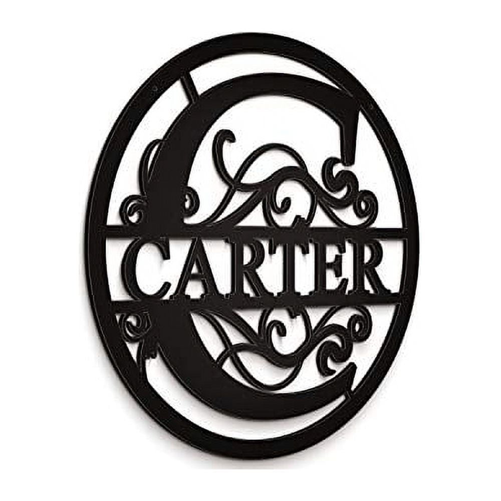 JASS GRAPHIX Carter 12" Circle Black Aluminum Composite Monogrammed ...