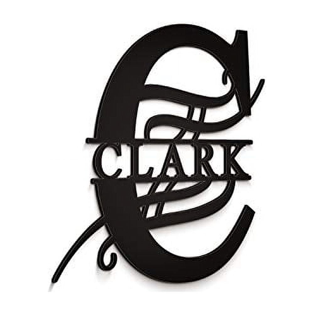 JASS GRAPHIX Clark 12" Black Aluminum Composite Monogrammed Sign Door ...