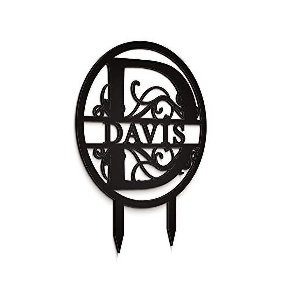 JASS GRAPHIX Davis 12" Black Aluminum Composite Monogrammed Garden Sign ...