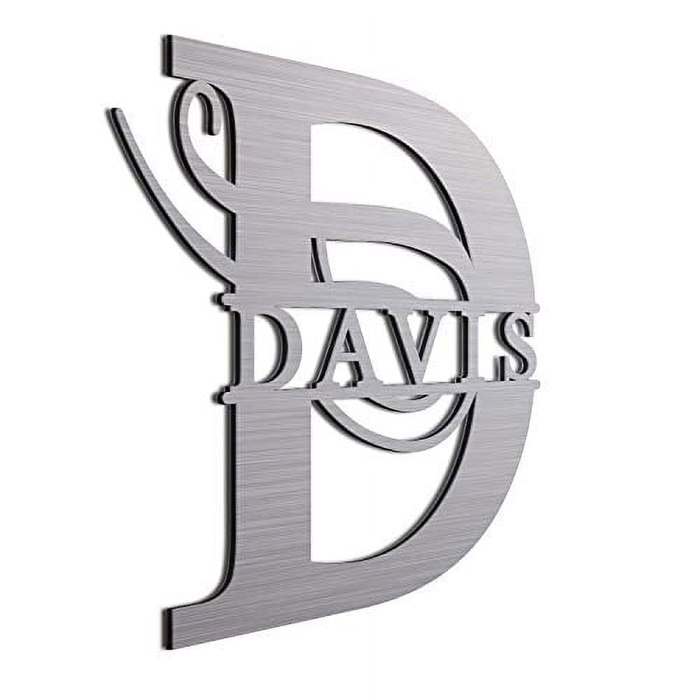 JASS GRAPHIX Davis 12" Brushed Aluminum Monogrammed Sign Door Wall ...