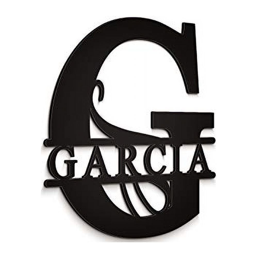 JASS GRAPHIX Garcia 12" Black Aluminum Composite Monogrammed Sign Door ...