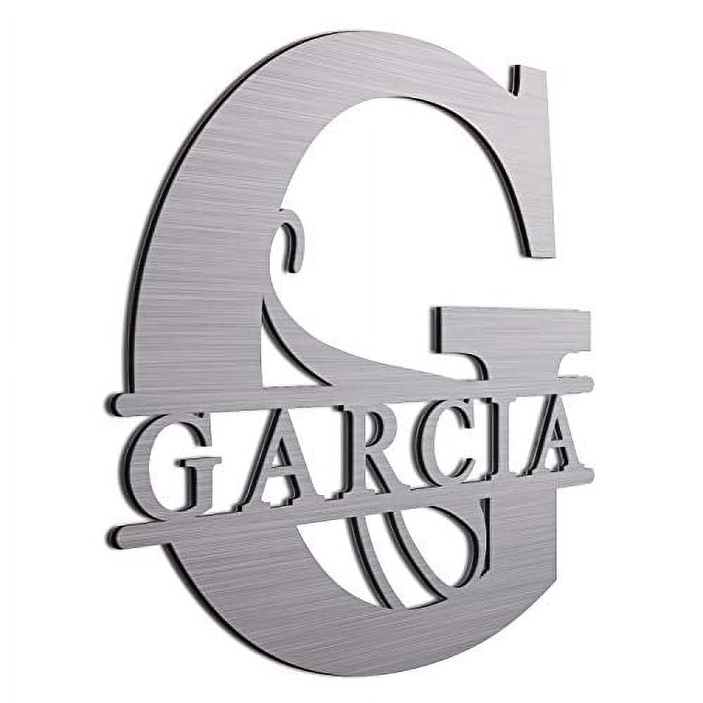 JASS GRAPHIX Garcia 12" Brushed Aluminum Monogrammed Sign Door Wall ...