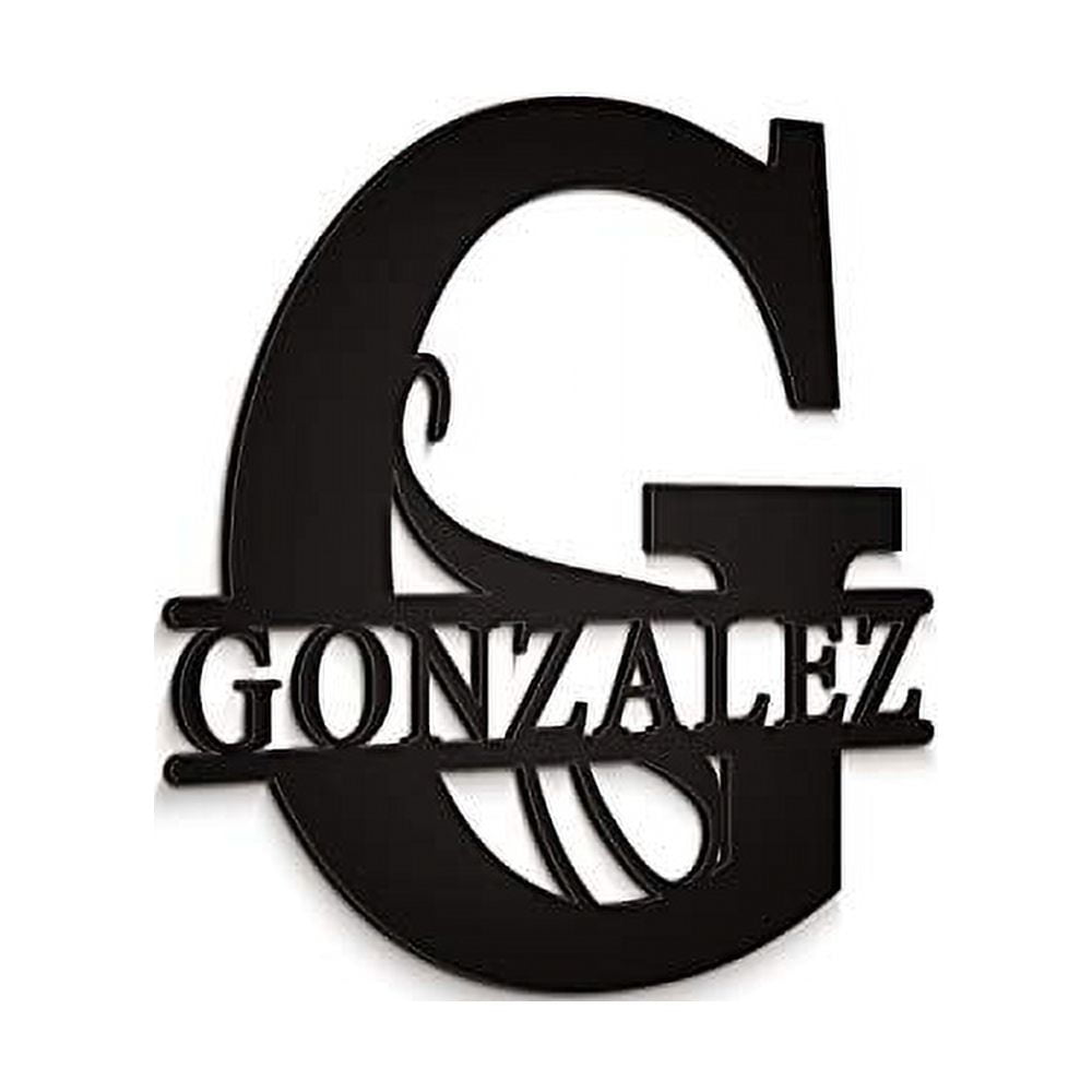 JASS GRAPHIX Gonzalez 12" Black Aluminum Composite Monogrammed Sign ...