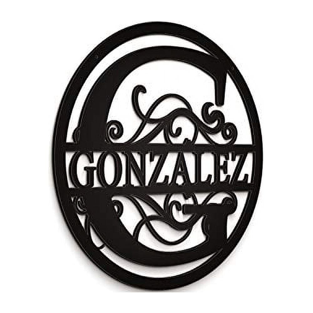 JASS GRAPHIX Gonzalez 12" Circle Black Aluminum Composite Monogrammed ...