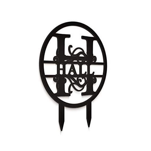 JASS GRAPHIX Hall 12" Black Aluminum Composite Monogrammed Garden Sign ...