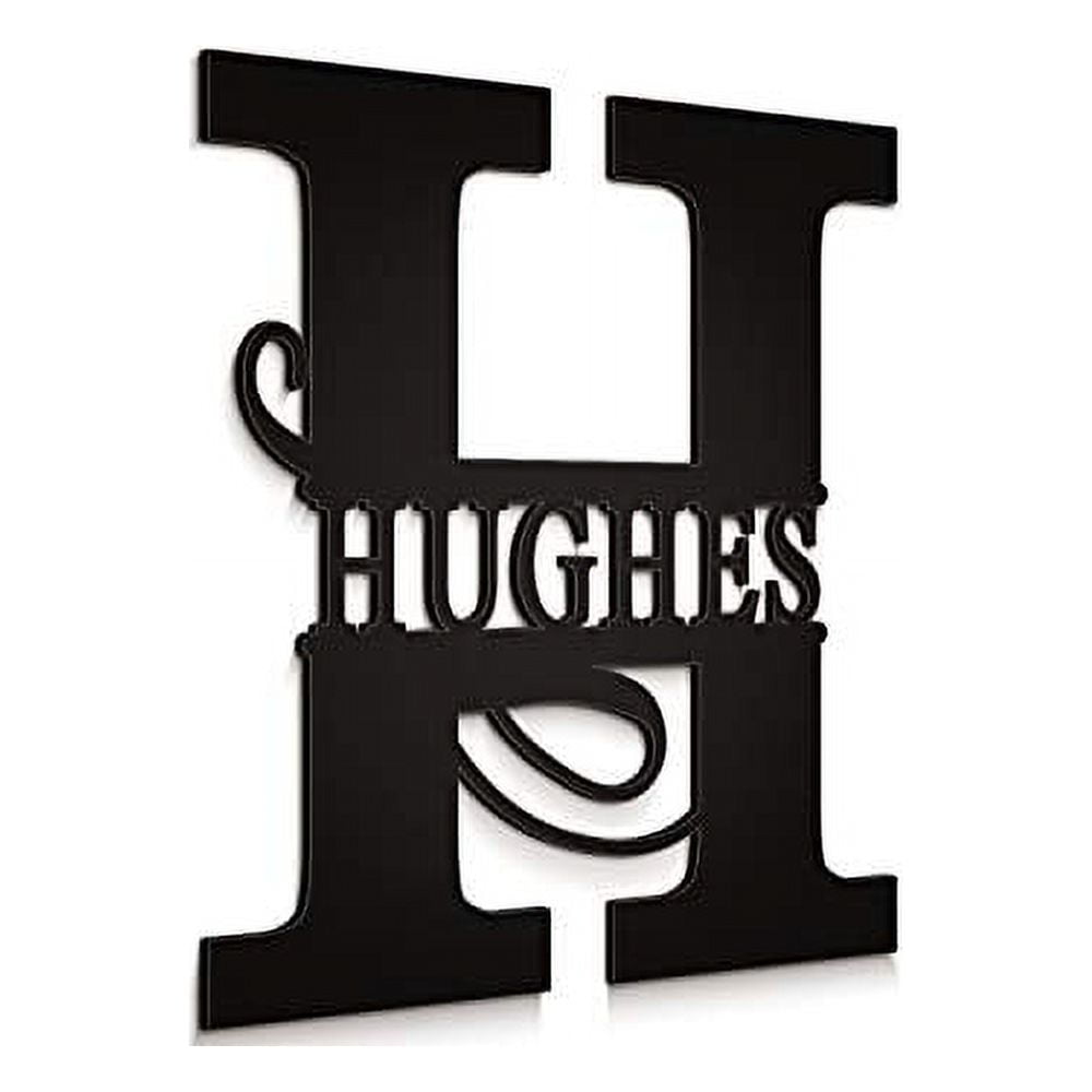 JASS GRAPHIX Hughes 12" Black Aluminum Composite Monogrammed Sign Door ...