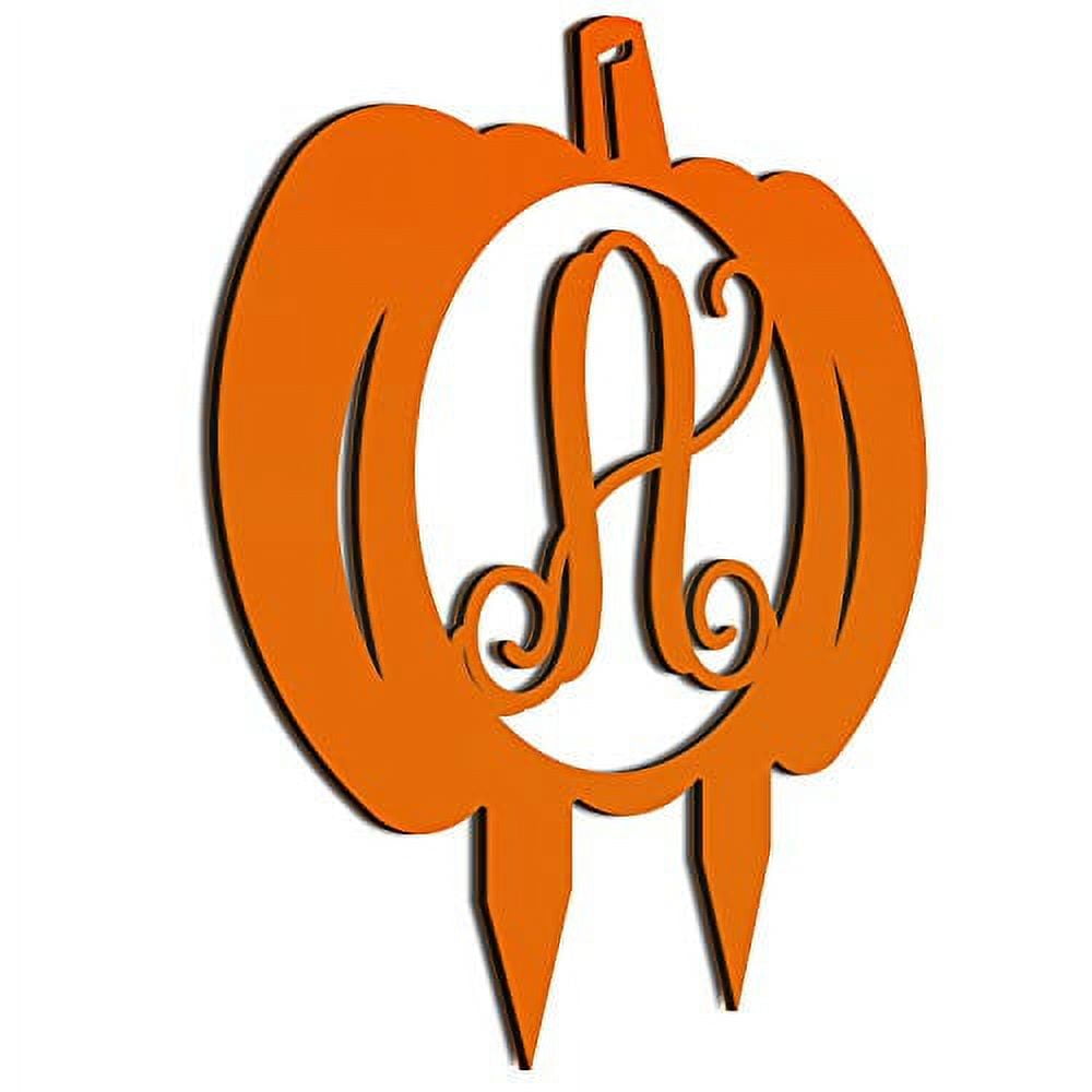 JASS GRAPHIX Initial A Monogrammed Aluminum Pumpkin Sign for Lawn décor ...