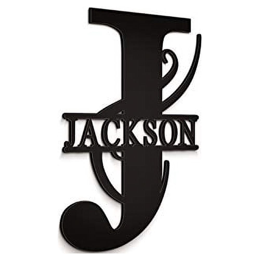 JASS GRAPHIX Jackson 12" Black Aluminum Composite Monogrammed Sign Door ...
