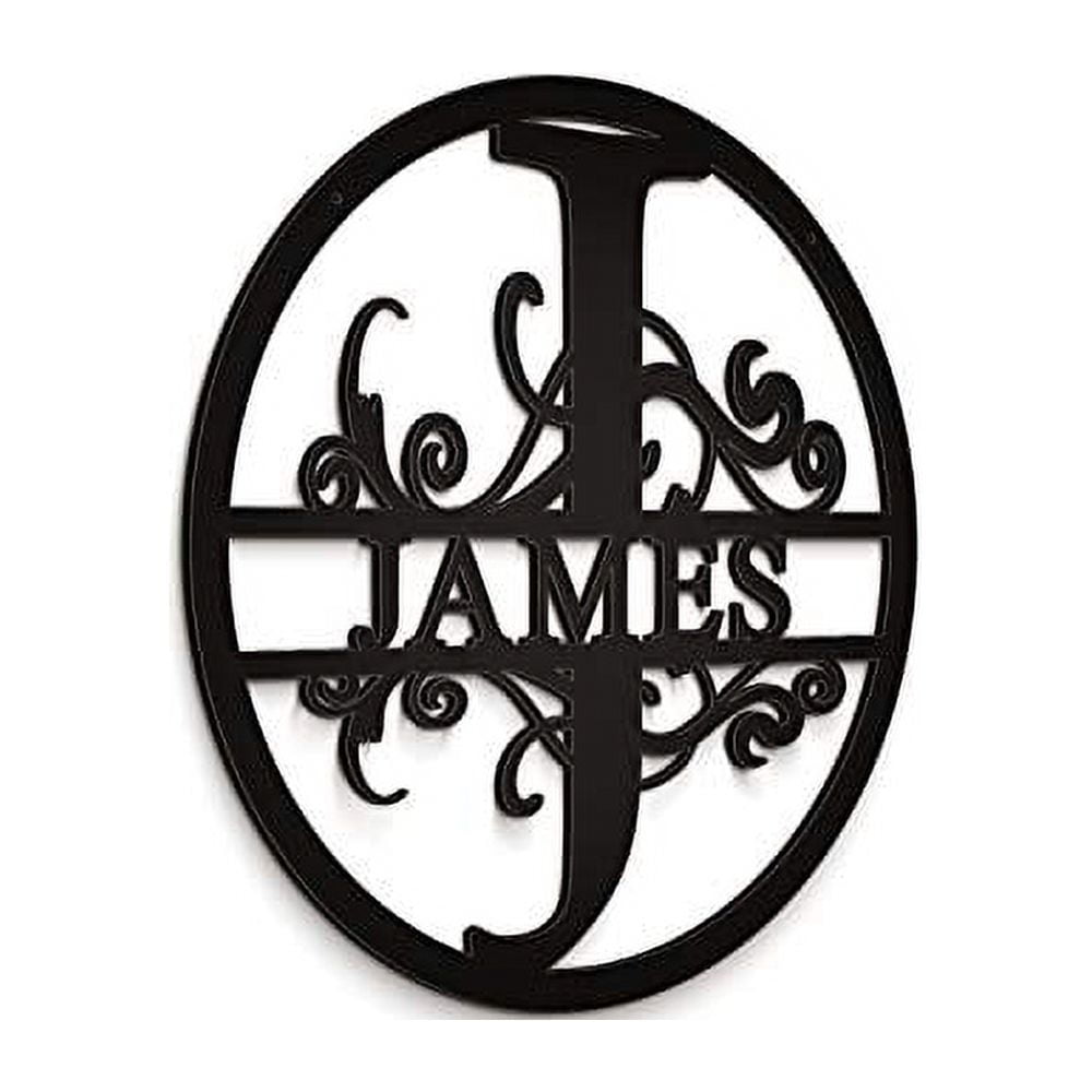 JASS GRAPHIX James 12" Circle Black Aluminum Composite Monogrammed Sign ...